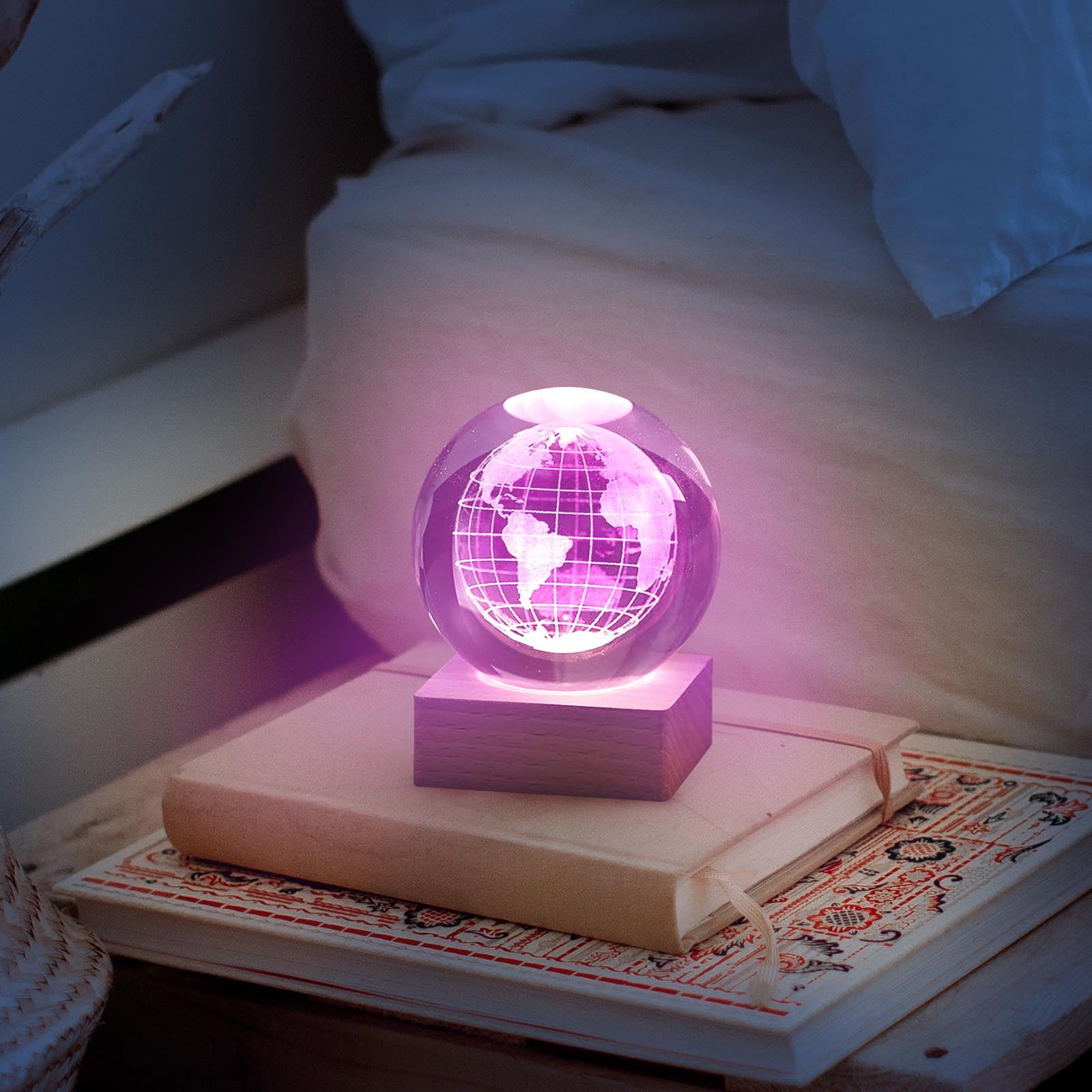 RKZDSR Galaxy Crystal Ball Night Light with LED Base - Perfect Gift for ...