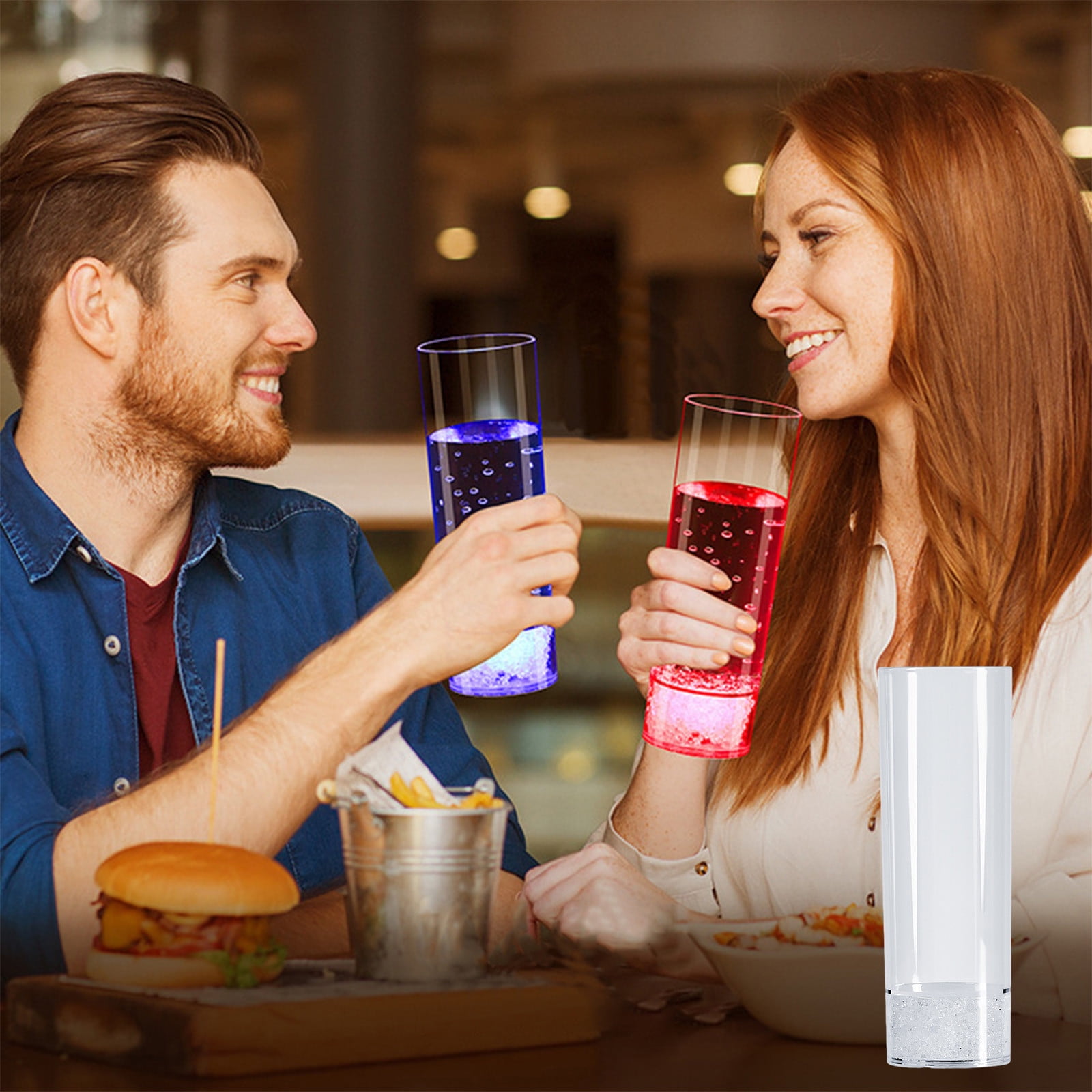 RKZDSR Glowing LED Drink Glasses - 12 Oz Light-Up Tumblers with 8 Color ...