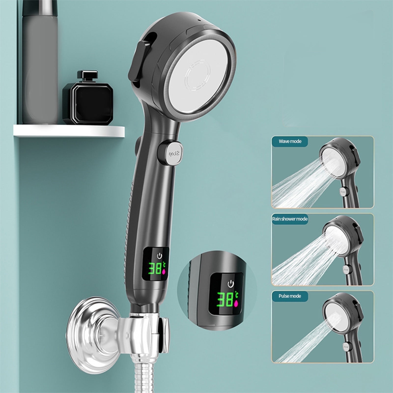 RKZDSR Intelligent Digital Shower Head with Water Heater Filter - 4 ...
