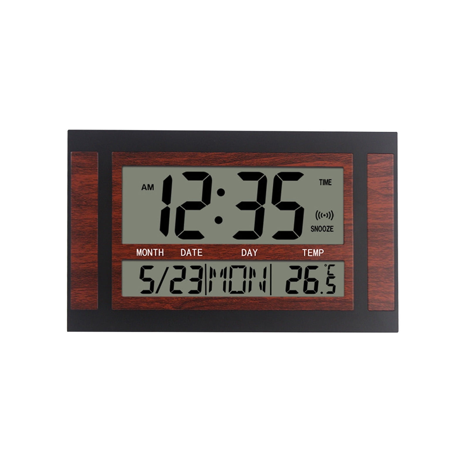 RKZDSR Large LCD Ultra-Quiet Electronic Wall Clock with Date, Time ...