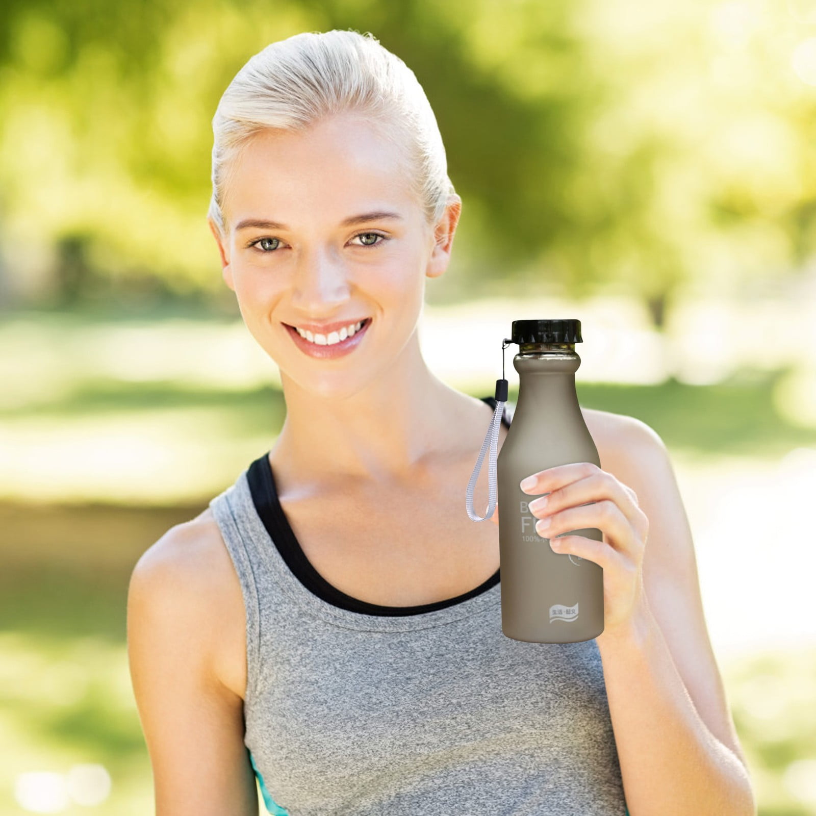 RKZDSR Leak-proof Portable Water Bottle: 550ml Transparent Matte ...