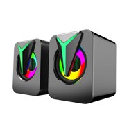 vankin RGB LED Computer Speakers with Stereo Sound, USB and 35mm AUX ...
