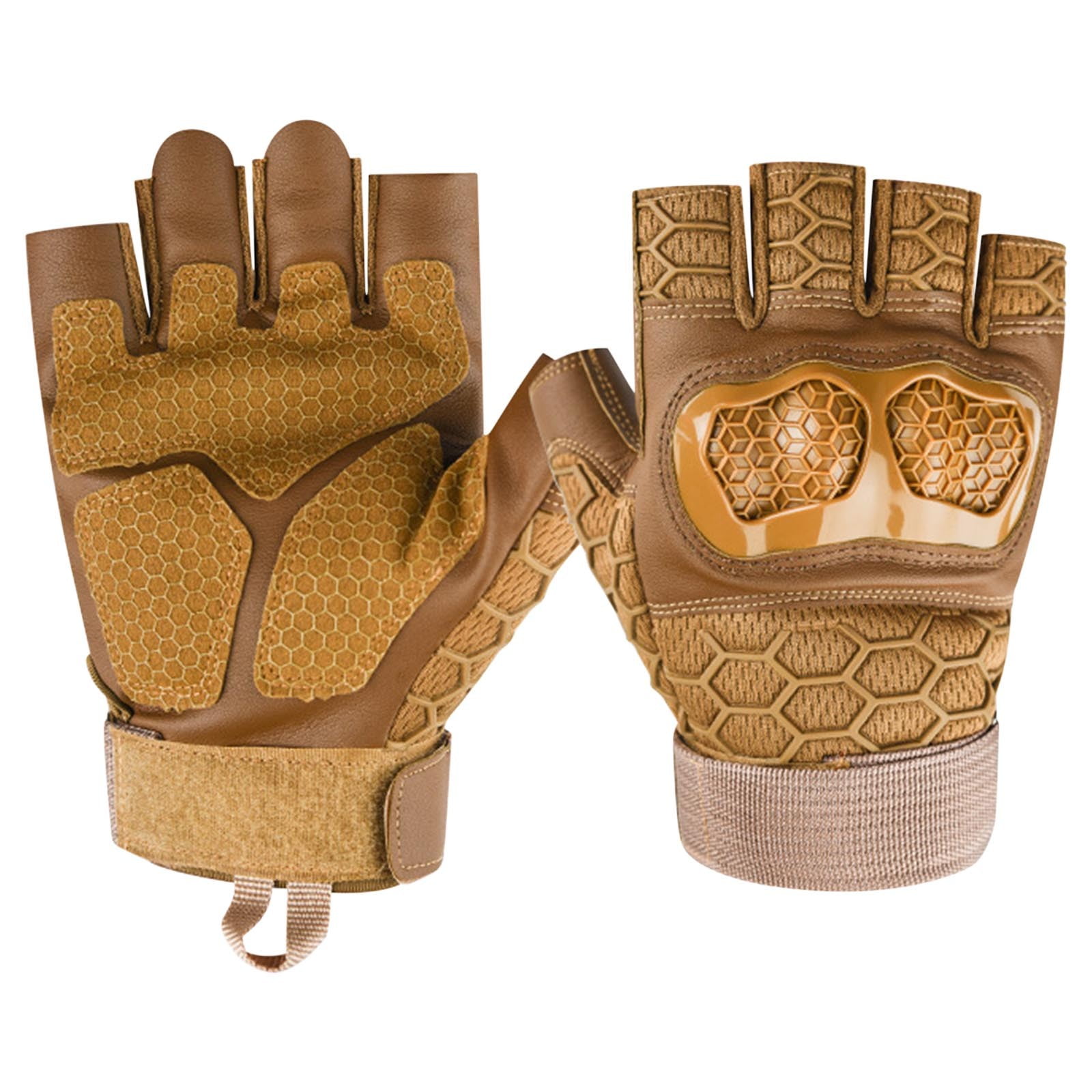 RKZDSR Motorcycle Half Finger Riding Gloves - Breathable Protective ...