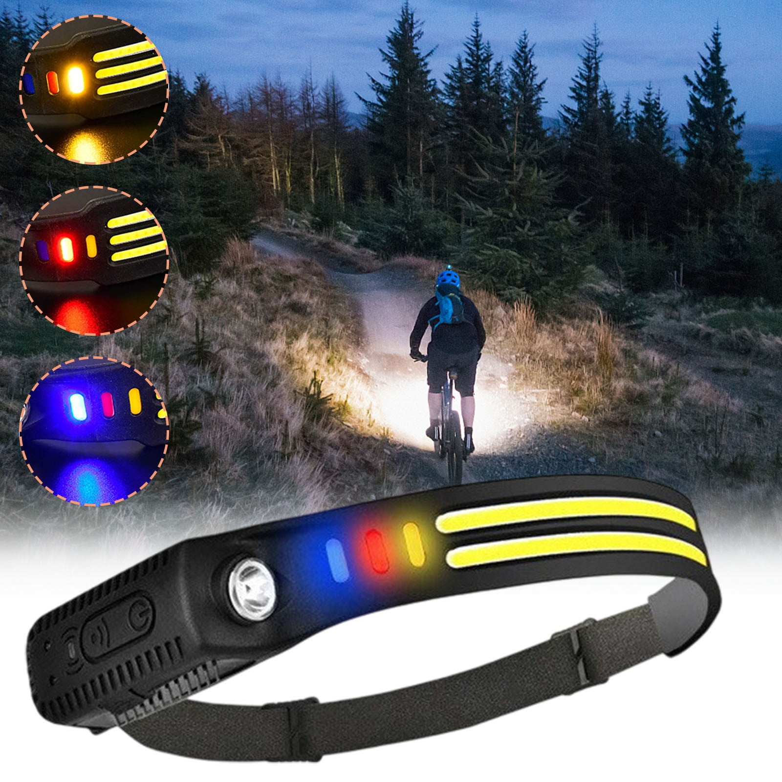 RKZDSR Waved Induction COB Headlight - USB Rechargeable LED Headlamp ...