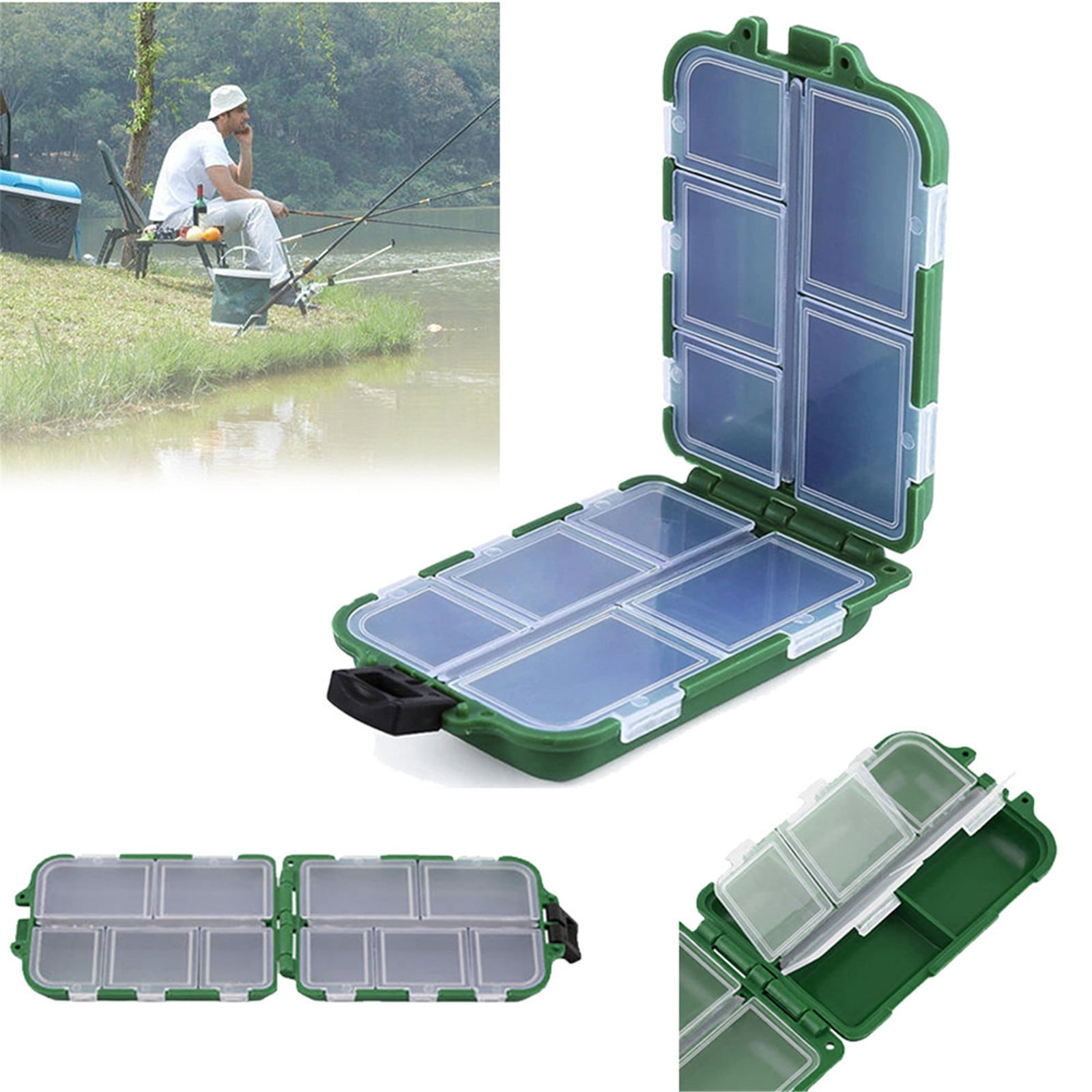 RKZDSR Multipurpose Plastic Storage Box Fishing Hook Box with 10 ...