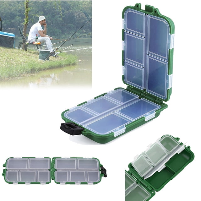RKZDSR Multipurpose Plastic Storage Box Fishing Hook Box with 10 ...