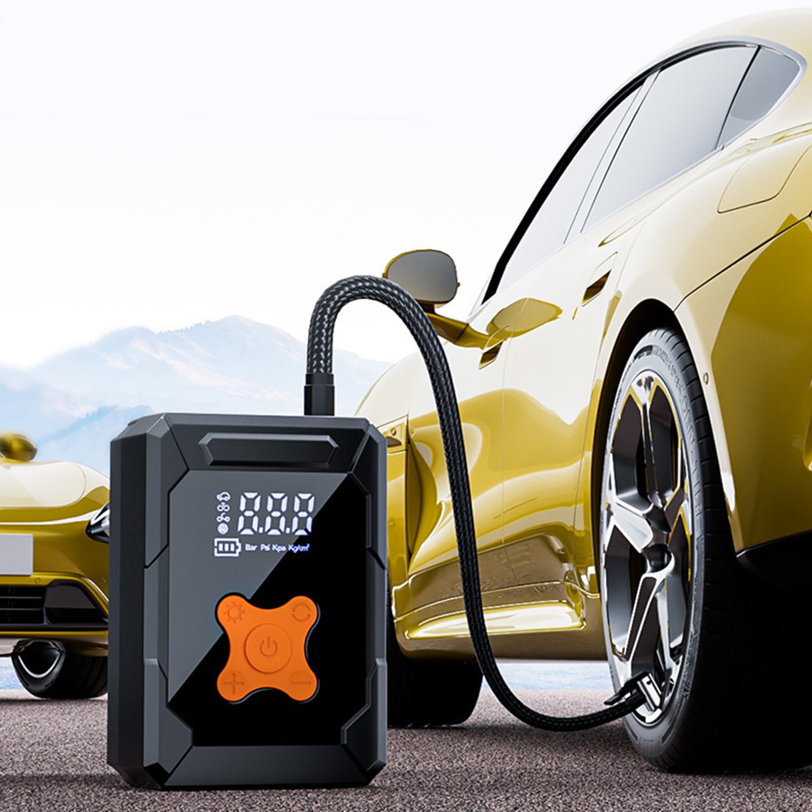 RKZDSR Portable Tire Inflator Mini Air Pump - Rechargeable Handheld ...