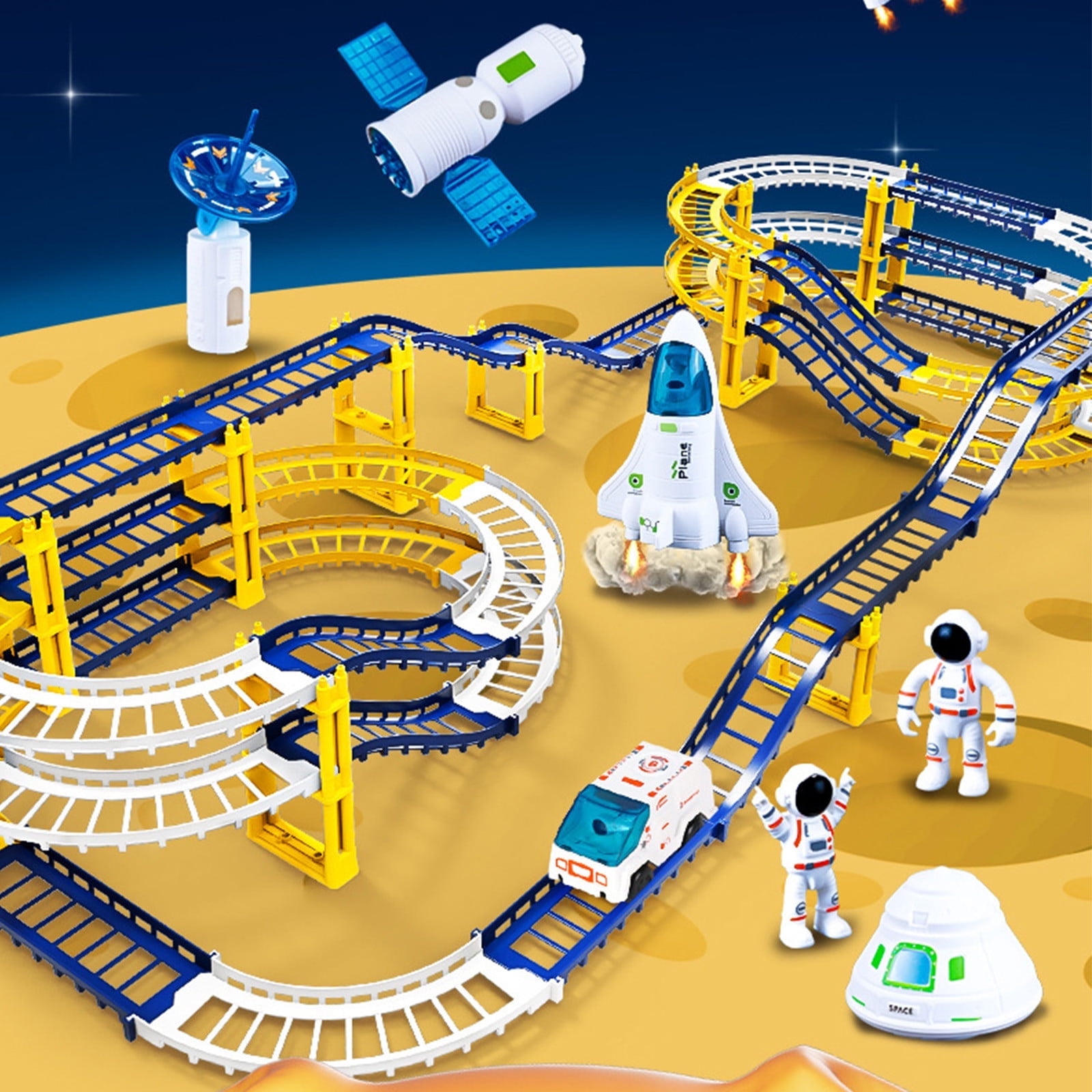 RKZDSR Puzzle Patchwork Toys-Kids Space Rail Car Break Through Big ...