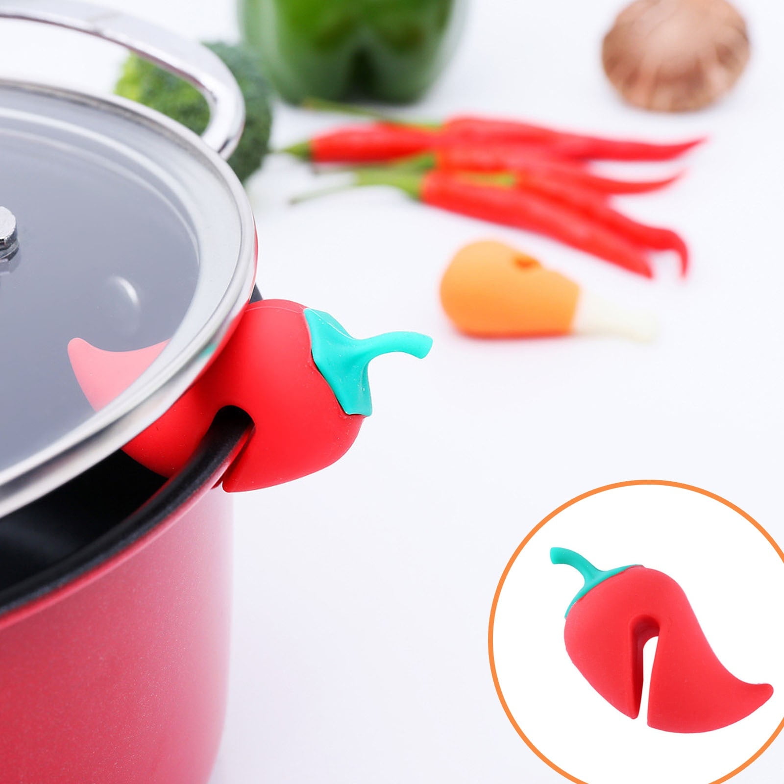 RKZDSR Silicone Chili Pot Cover - Lid Riser with Raised Overflow ...