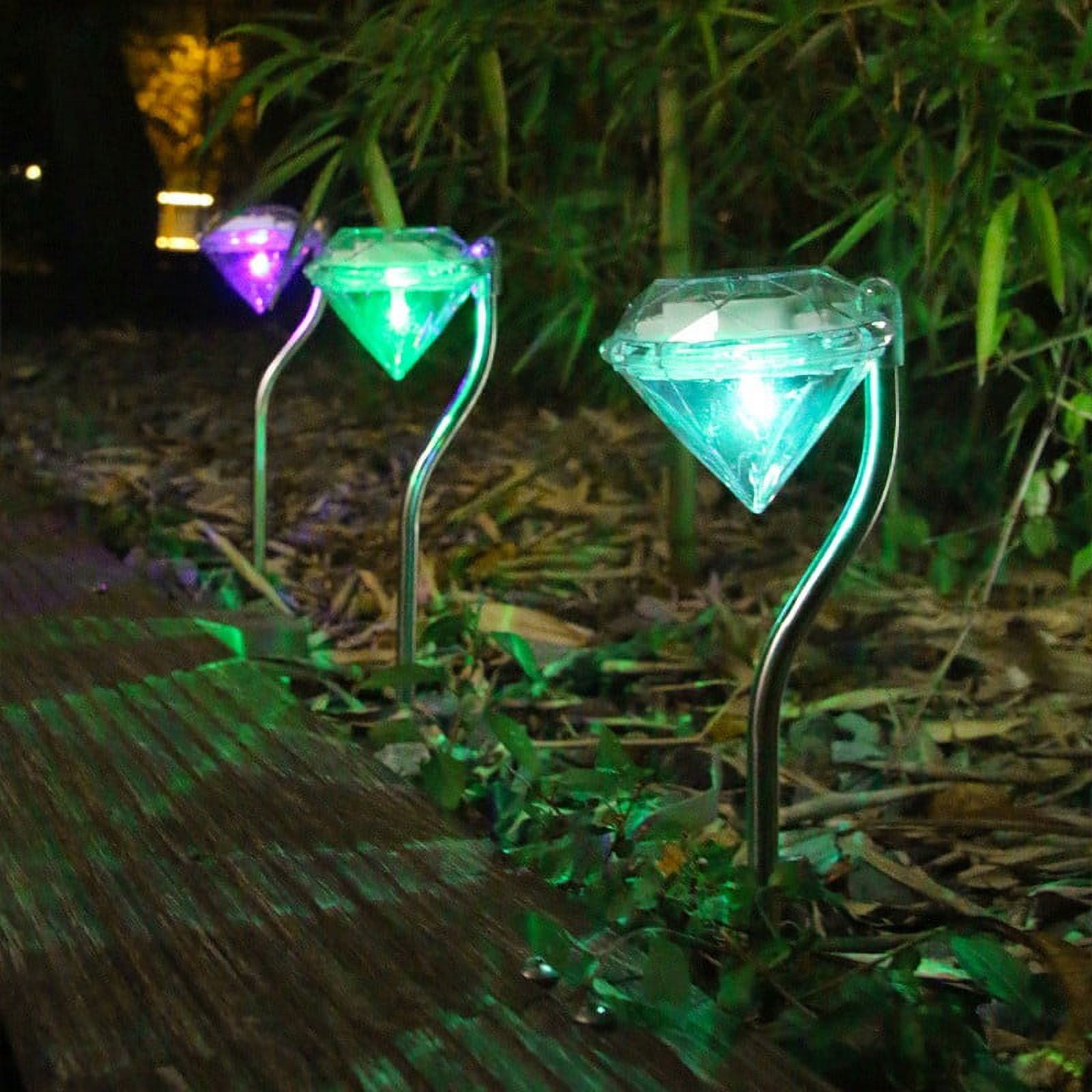 RKZDSR Solar Powered Diamond Shape LED Light - Outdoor Wall Garden ...