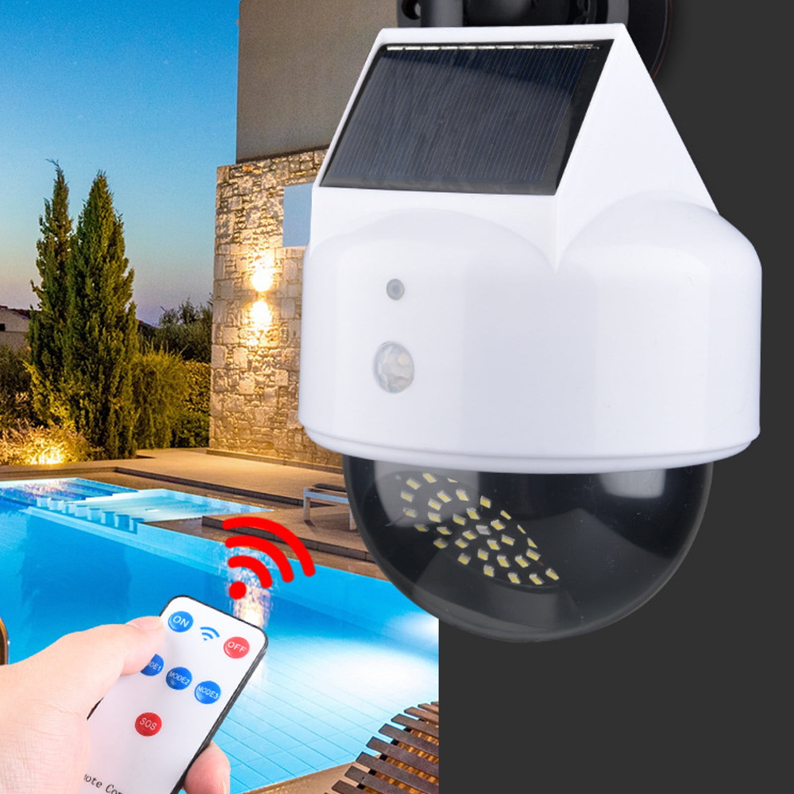 RKZDSR Solar Powered Human Sensor Security Dummy Camera with Flashing ...