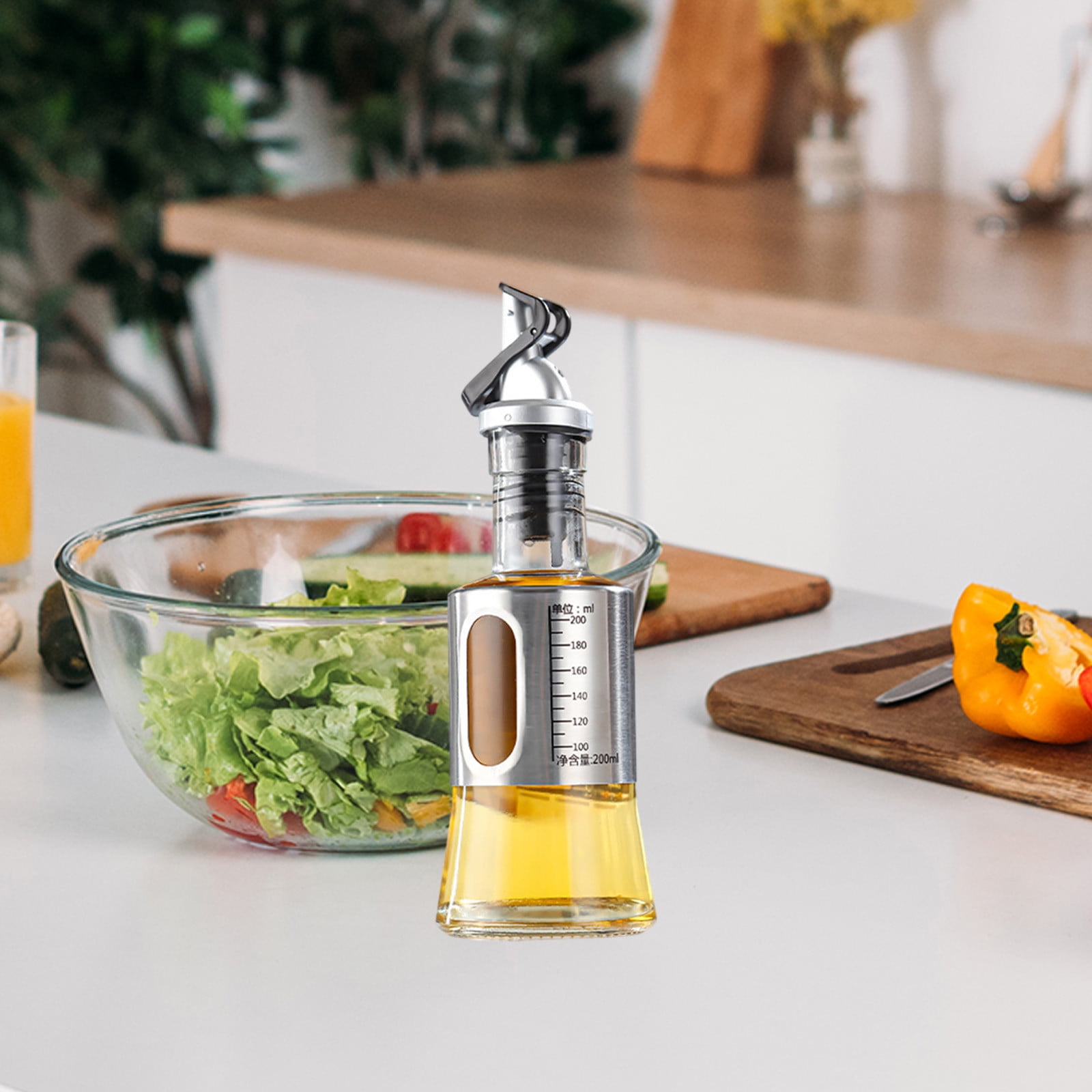 RKZDSR Stainless Steel Oil Dispenser Bottle with Measurement Scale ...