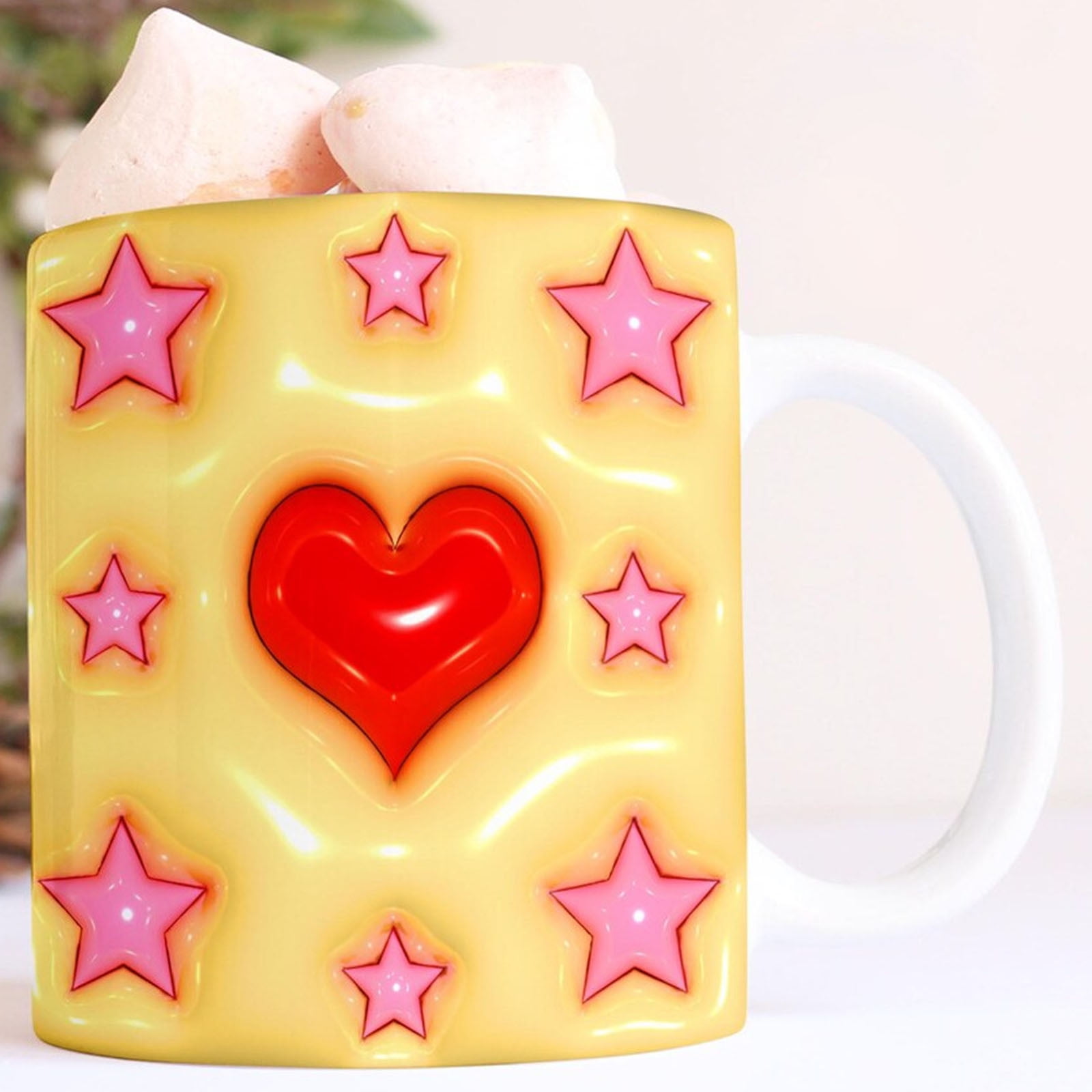 RKZDSR Valentine's Day Ceramic Coffee Mug Set: Three-Dimensional Visual ...