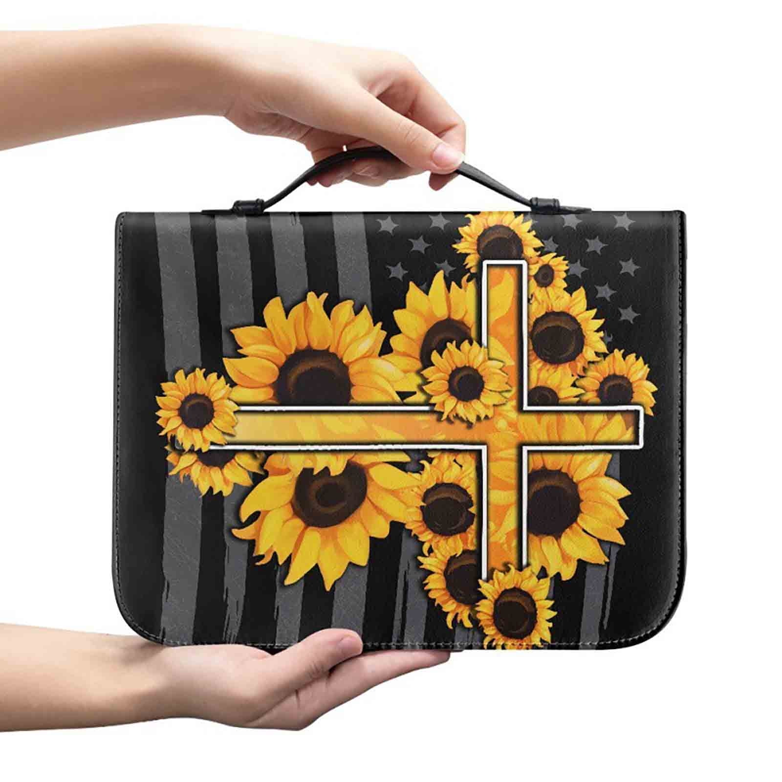 RKZDSR Waterproof Floral Bible Tote Bag with Leather Case and Handles ...