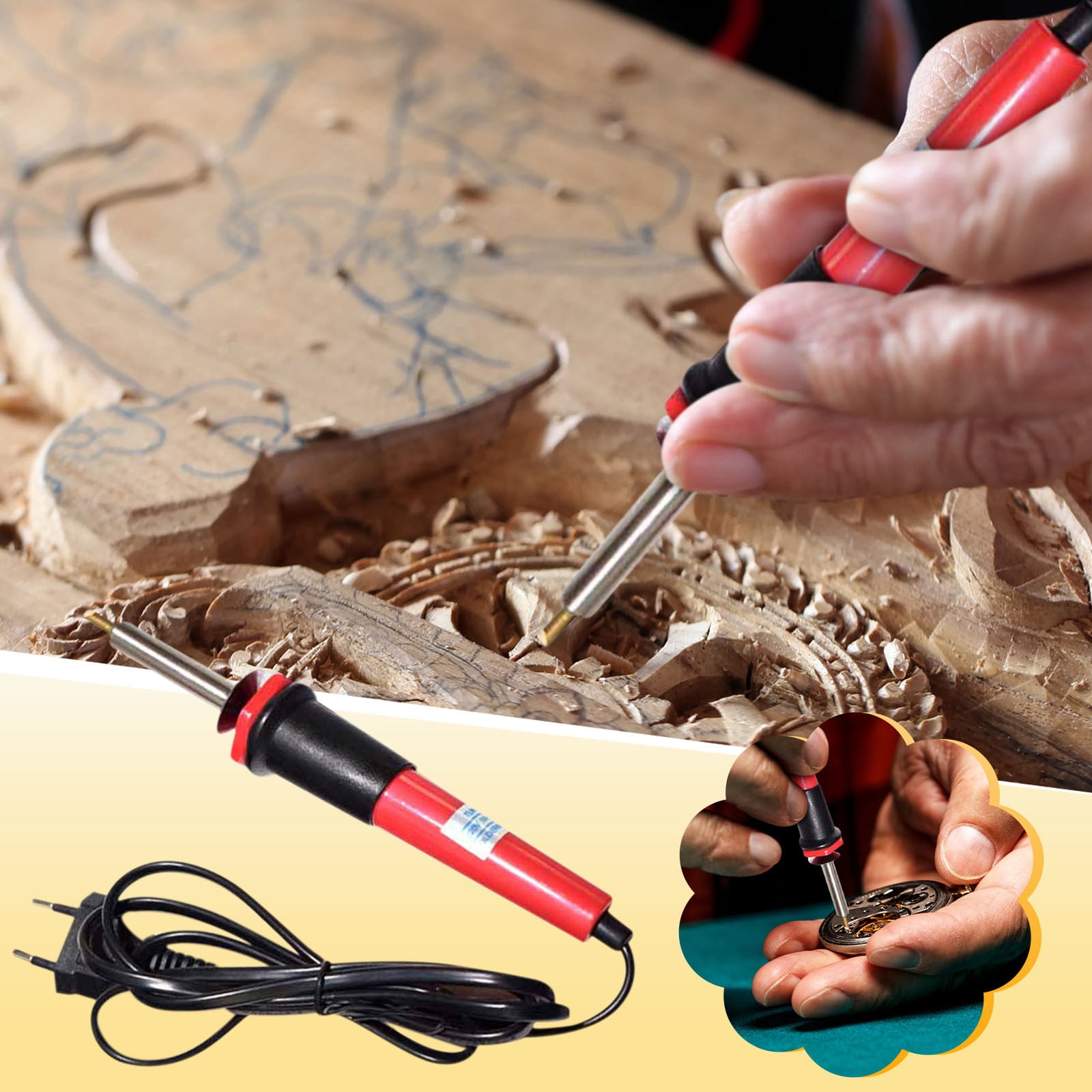 RKZDSR Wood Burning Pyrography Pen Tool Set with Soldering Iron Station