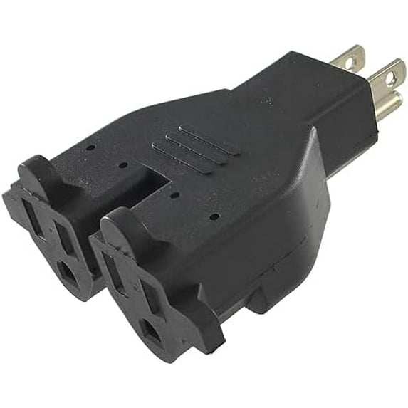 RL-30104 U.S. 3-Prong Heavy Duty Dual Outlet Adapter, Black - Walmart.com