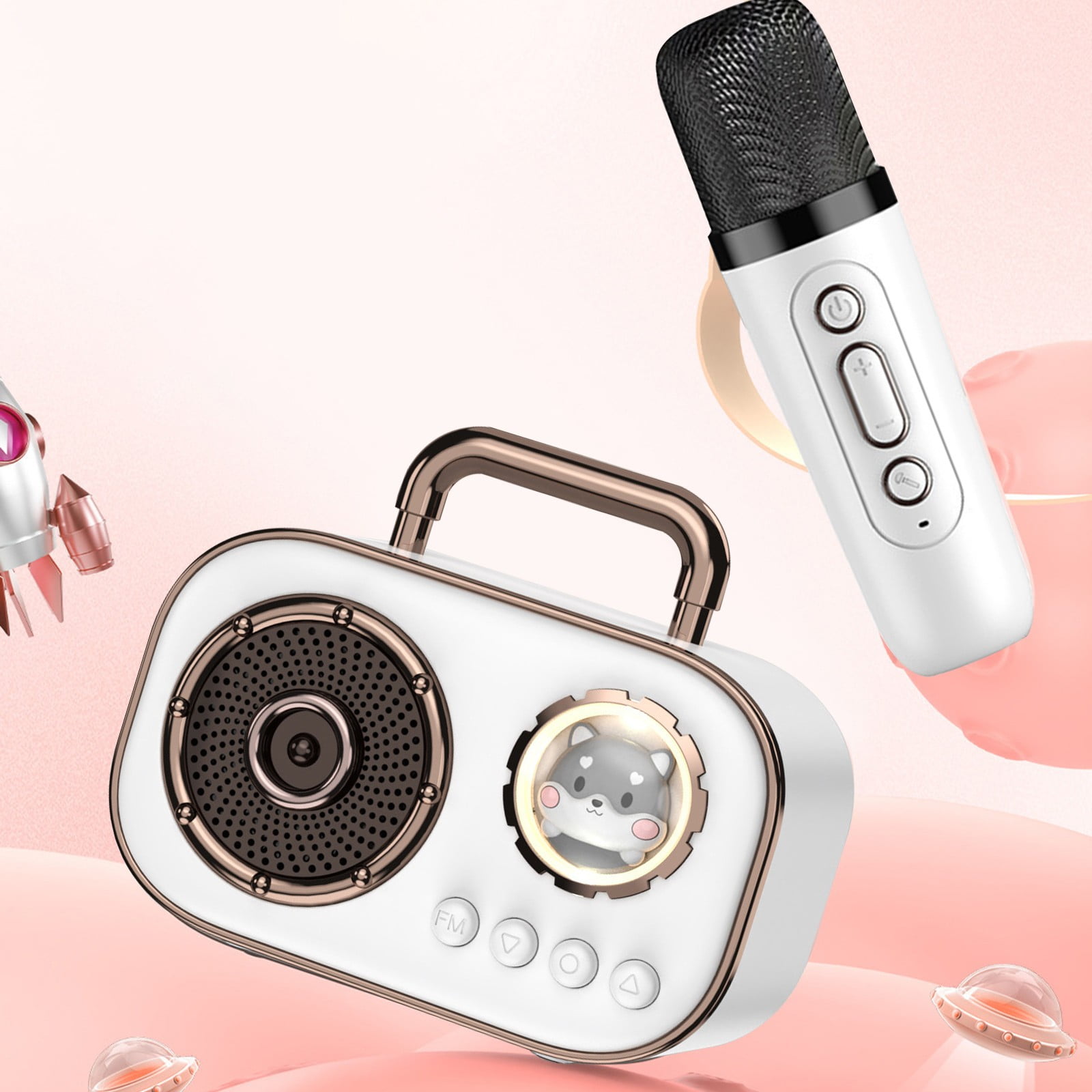 RLATCR Portable Bluetooth Audio System with Microphone, 360° Stereo ...