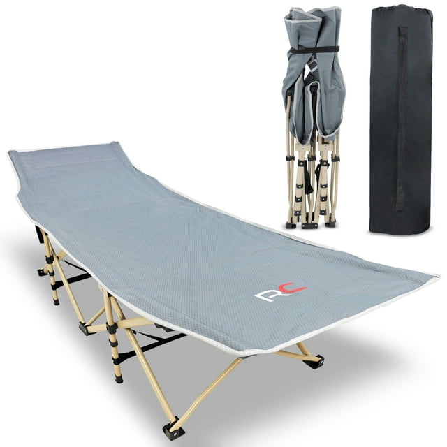 RLC Gray Camping Cot Outdoor Sleeping Cot - Light Collapsible Cot and ...
