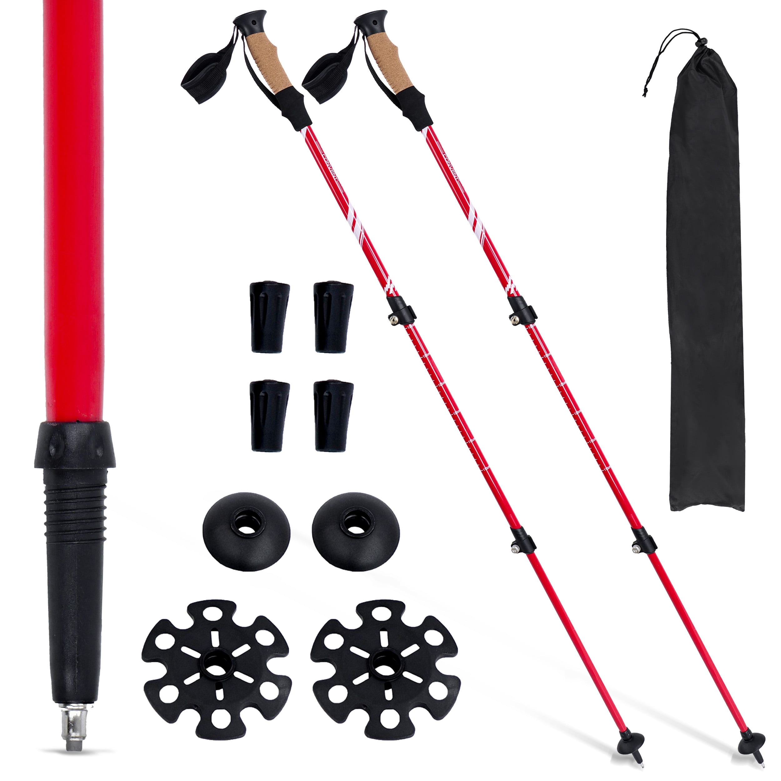 RLC Trekking Poles for Hiking Black Walking Sticks Pair Collapsible ...