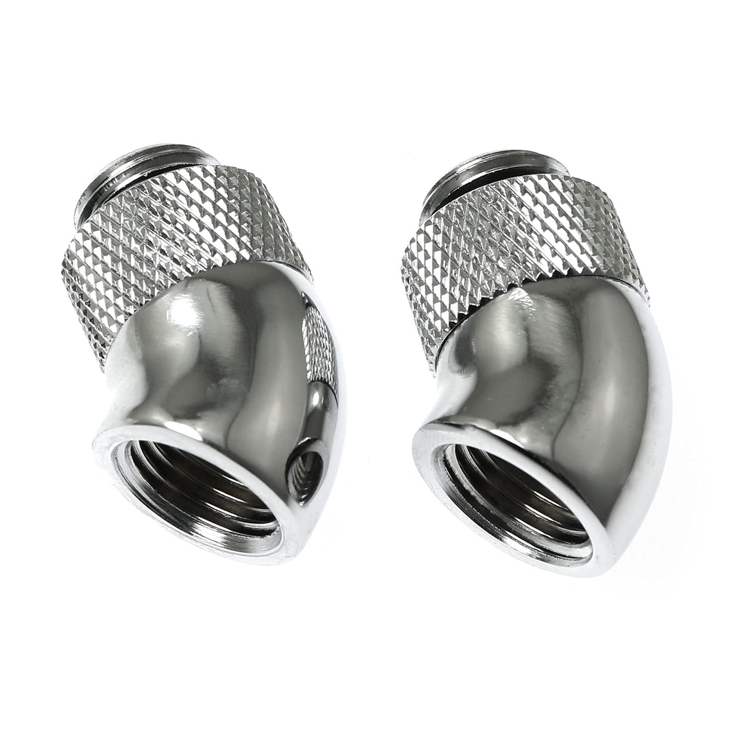 RLECS 45 Degree Angled KEF16 Elbow 2PCS G1/4" 45 Degree Silver Male to ...