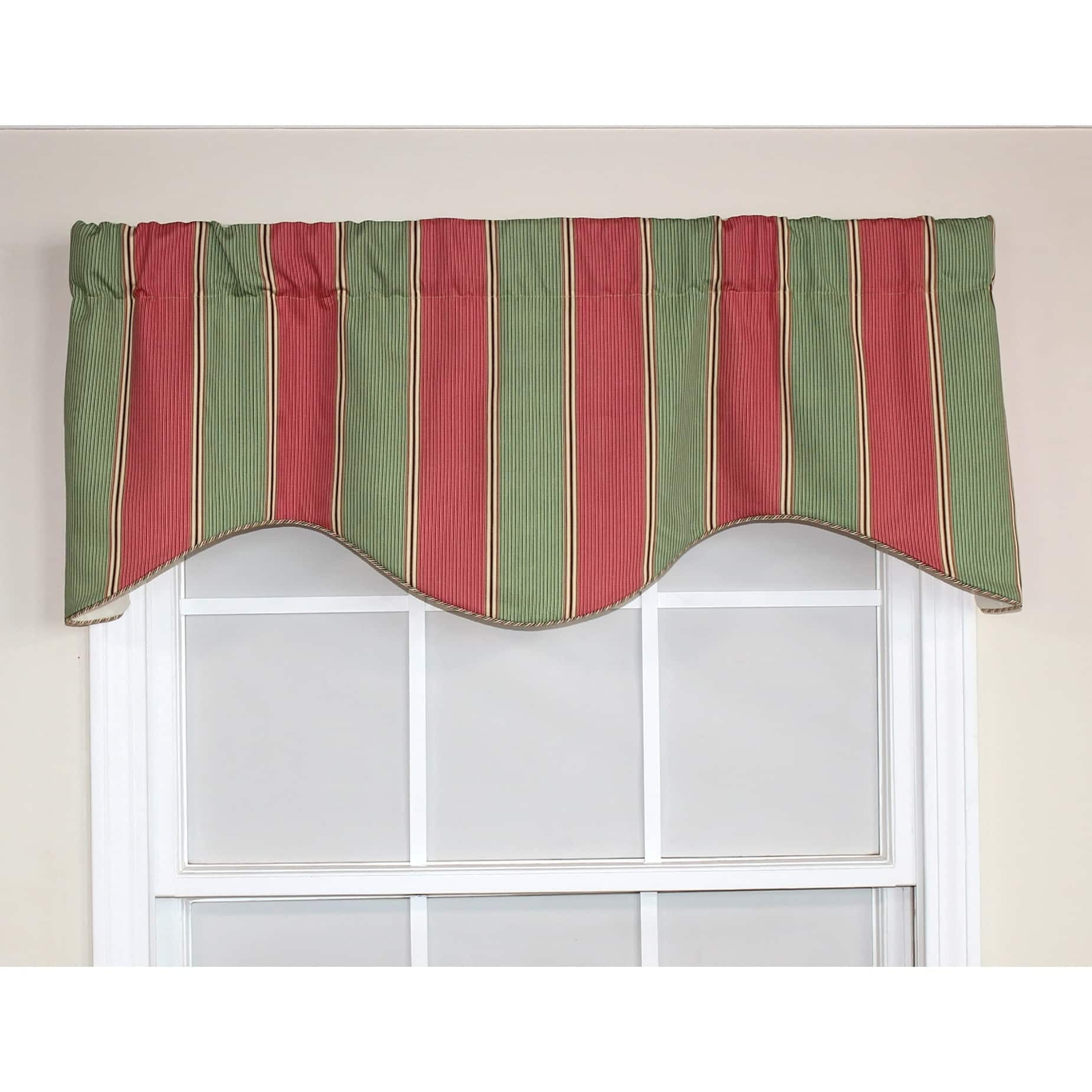 RLF HOME Parlor Stripe Cornice Window Valance - Watermelon - Walmart.com