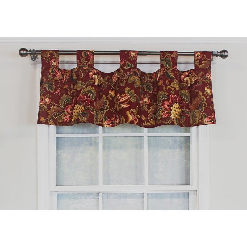 RLF HOME Quality Noblesse Tab Valance - 50x16 Red - Walmart.com