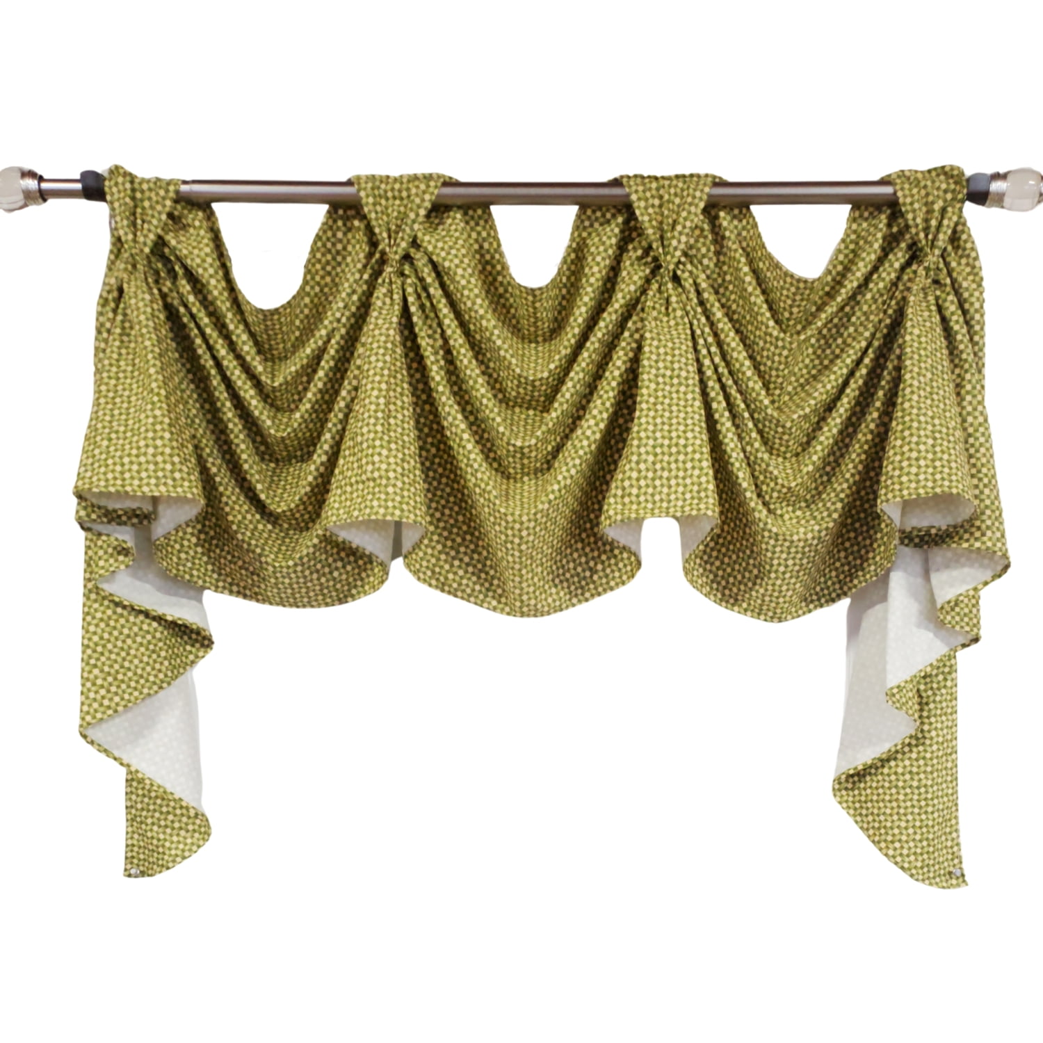 RLF Home 4" Top Tab High Quality Fabric Trellis 3-Scoop Victory Swag ...