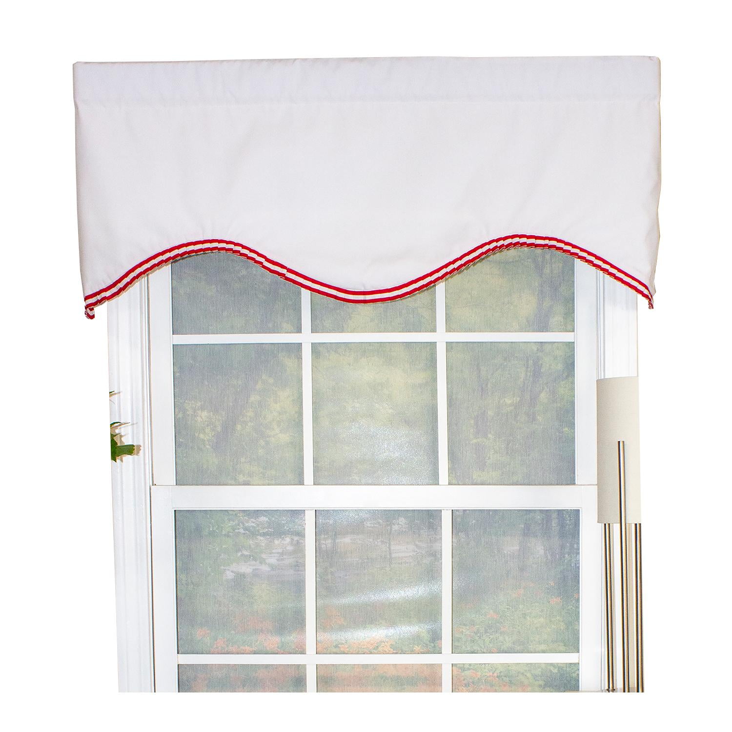 RLF Home Bianca Ruffled Cornice 100% Cotton with Fully Lined 3" Rod ...
