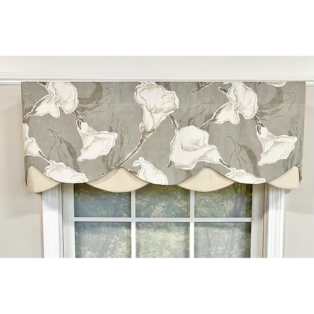 RLF Home Calla Petticoat Valance Dove gray. 3"Rod Pocket, Contrast ...