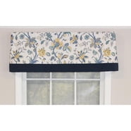 RLF Home Gianna Glory Valance White. 3" Rod Pocket, Layered, Trimmed ...