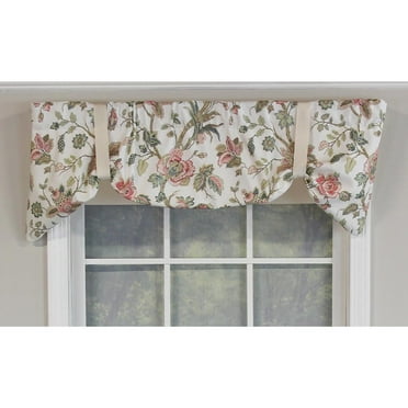 RLF Home Gianna Glory Valance White. 3" Rod Pocket, Layered, Trimmed ...