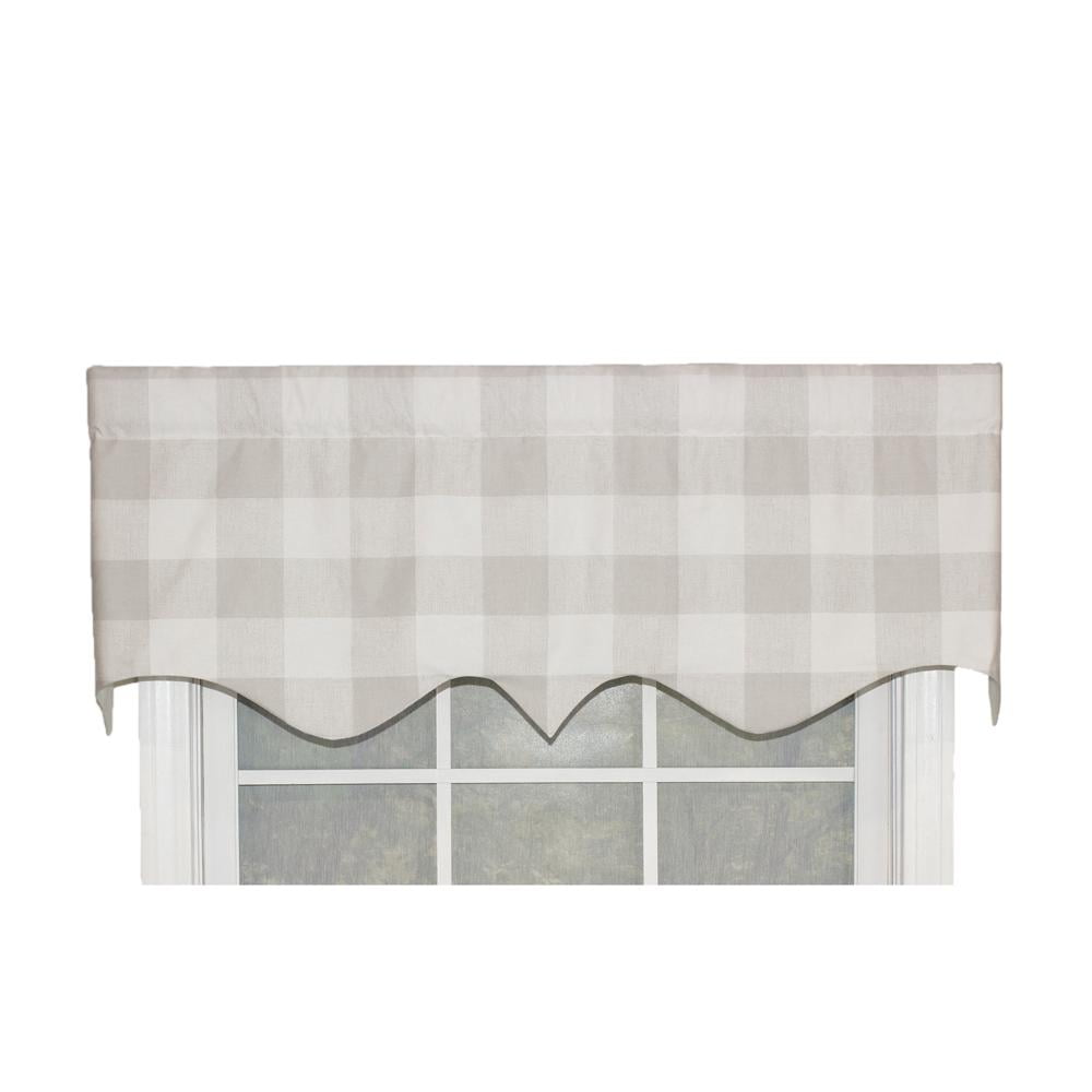Grande Check Regal Style 3" Rod Pocket Valance 50" x 17" Gray by RLF ...