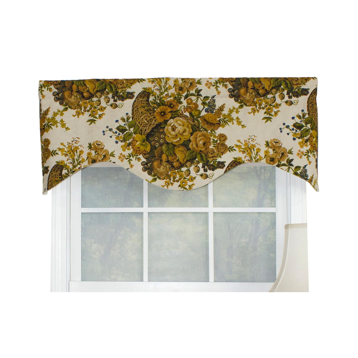 RLF Home Harvest Cornice 100% Cotton with Fully Lined 3" Rod Pocket ...