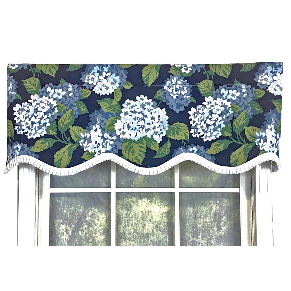 RLF Home Hydrangea Ruffled Provance Valance, Flowered Drapery for ...
