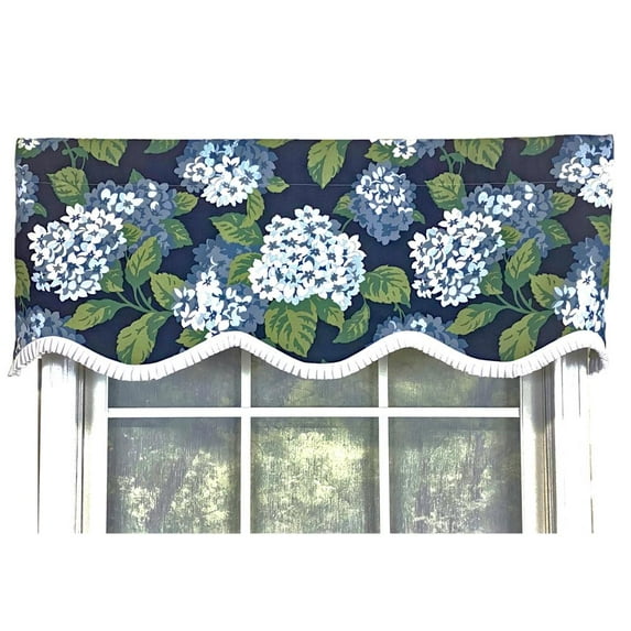 RLF Home Hydrangea Ruffled Provance Valance, Flowered Drapery for ...