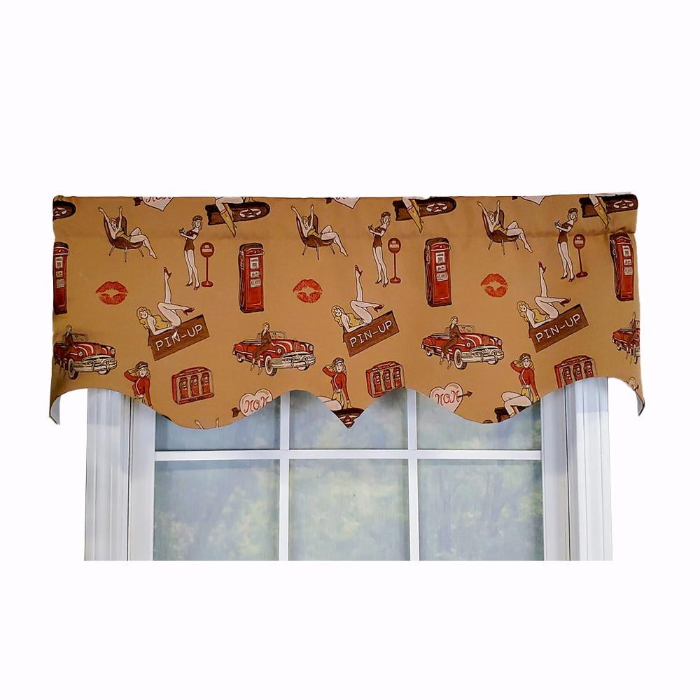 RLF Home Modern Design Classic Pin-Up Regal Style Window Valance 50" x ...
