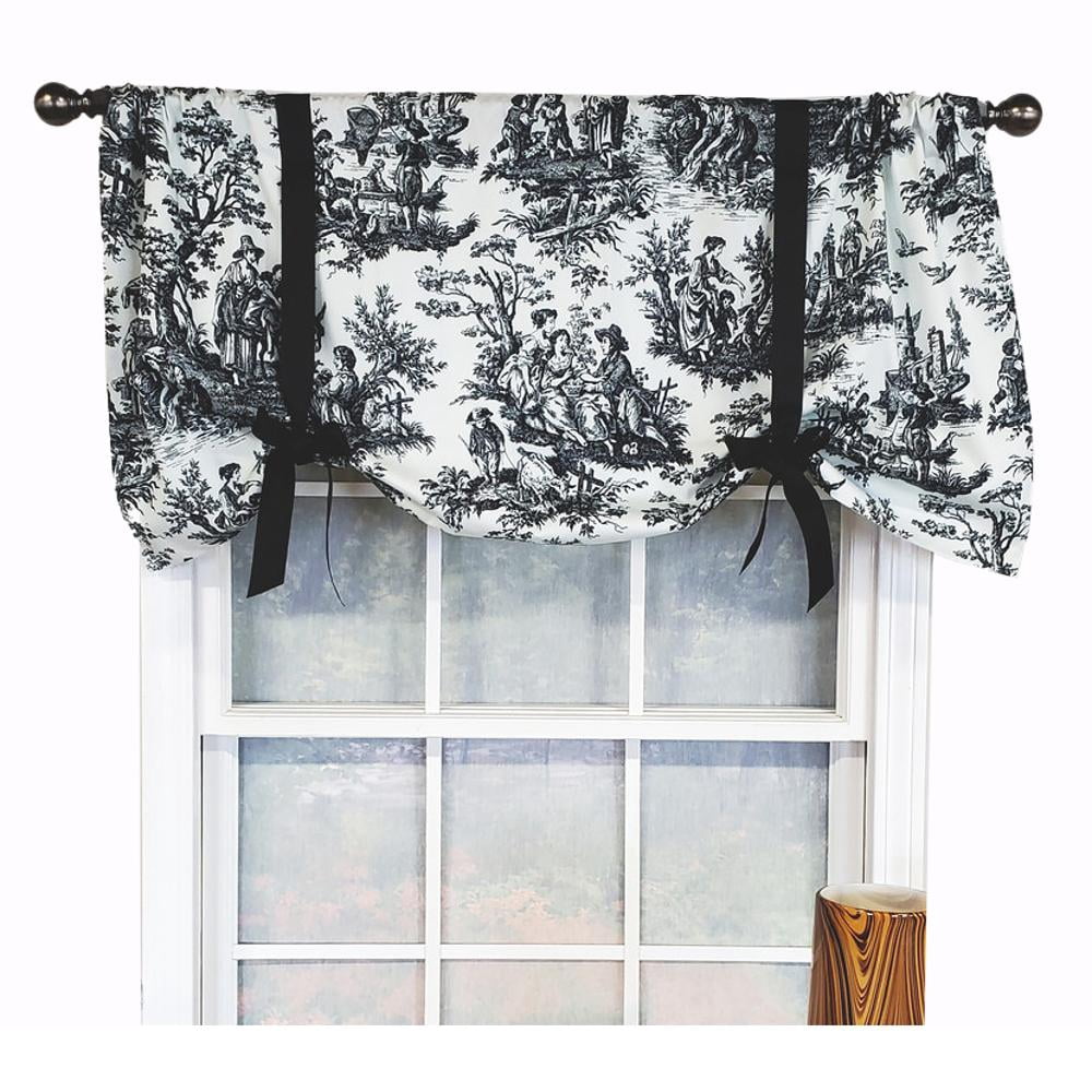 RLF Home Modern Design Classic Pique Tie-Up Window Valance 50" x 18 ...