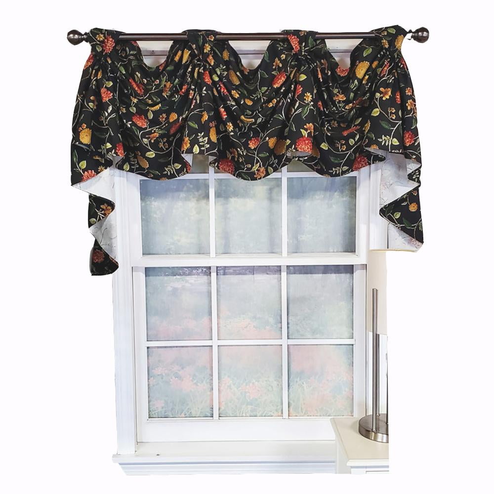 RLF Home Modern Design Nightfall Victory Swag 3-Sccop Window Valance 50 ...