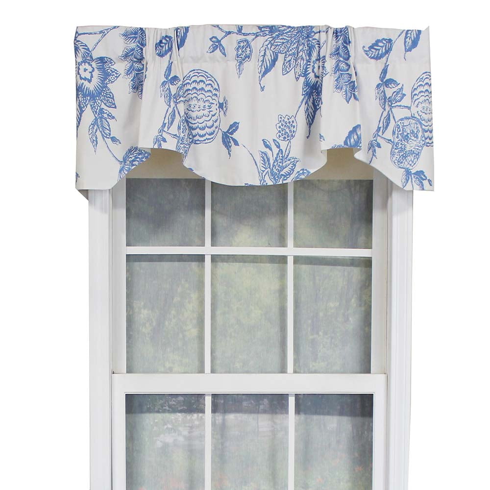 RLF Home Natalie Bell Floral Print Extra Wide Window Treatment Valance ...