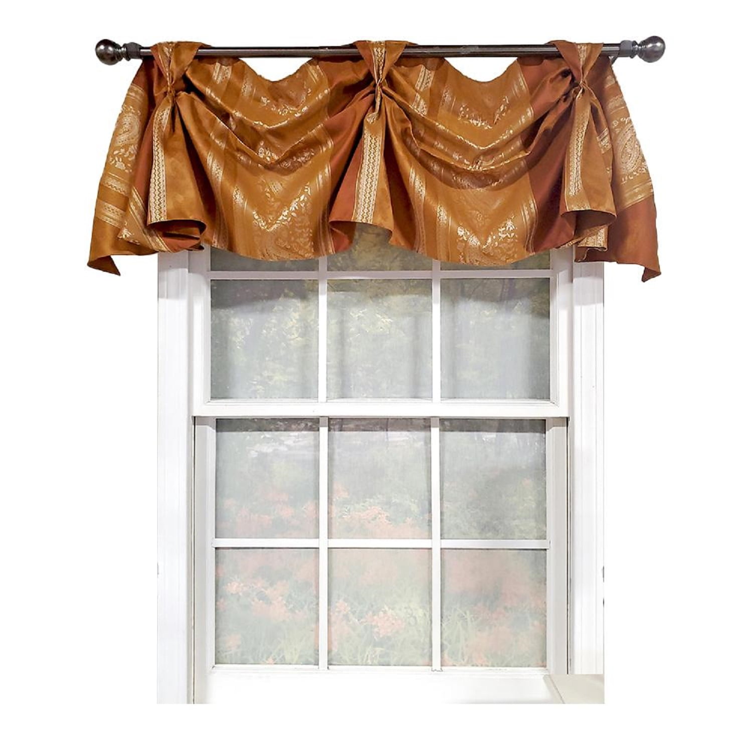RLF Home Nikoleta Celebration Valance Hand Pleated Tabs Elegant Window ...