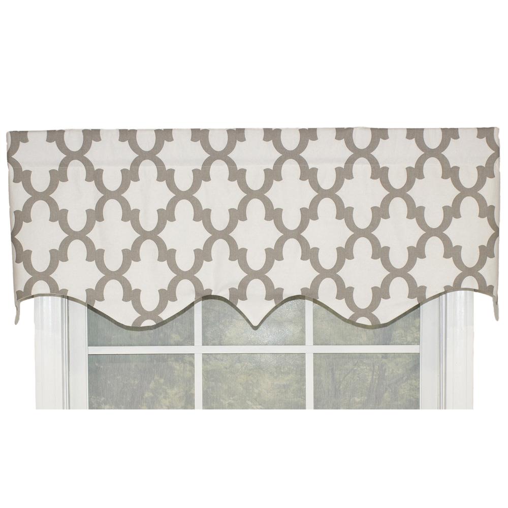 Ogee Style All Season Regal 3" Rod Pocket Valance 50" x 17" Taupe by ...