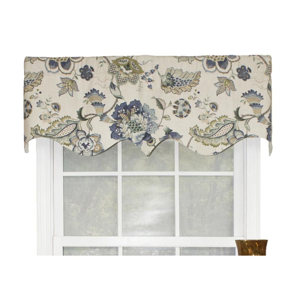 Ophelia Regal Style All Season 3" Rod Pocket Valance 50" x 17" Blue by ...