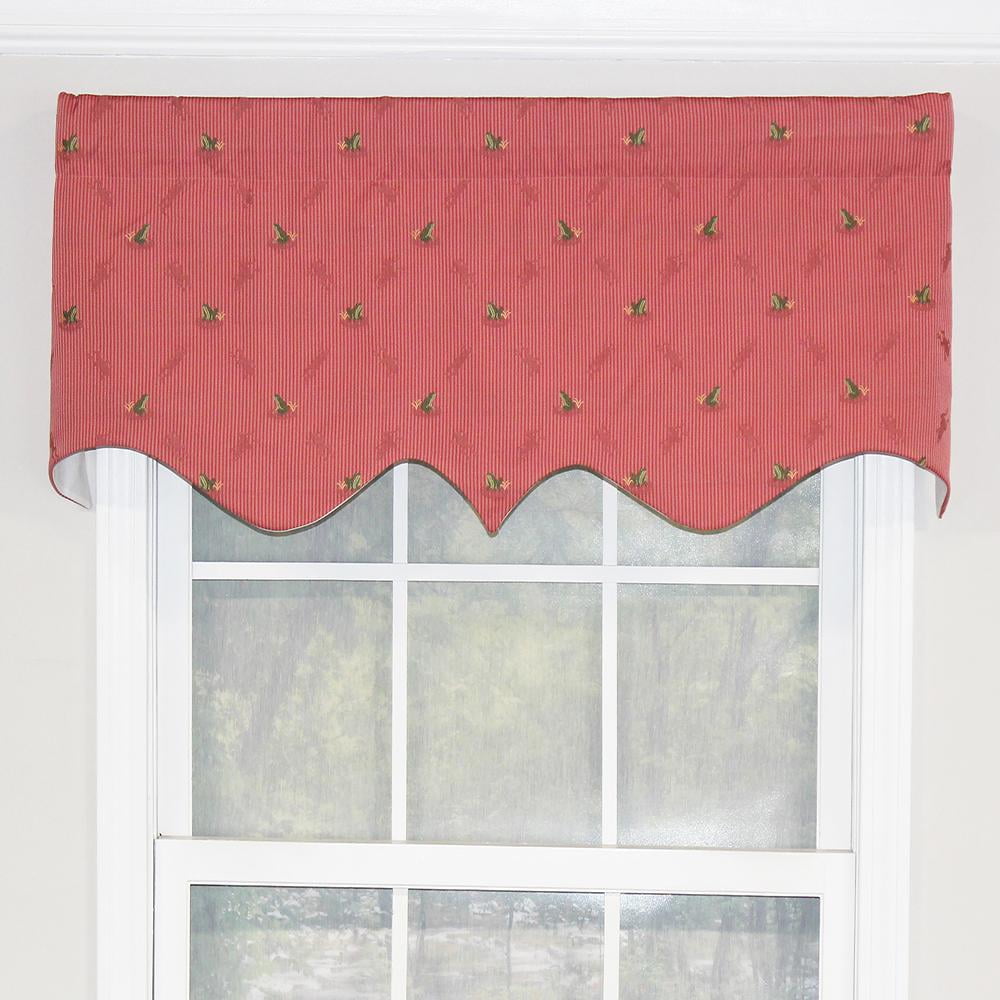 RLF Home Ribbit Regal High Quality Valance 3" Rod Pocket Window Treatment 50" x 17" Camelia Pink ...