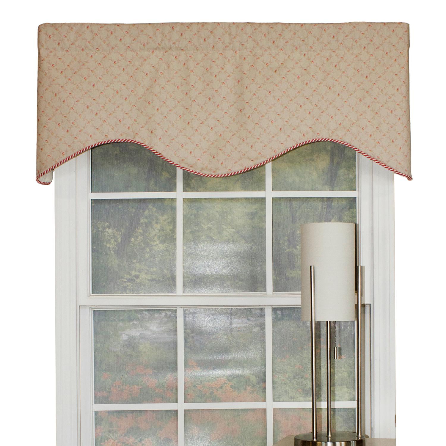 RLF Home Rosie Corded Cornice 100% Cotton with Fully Lined 3" Rod ...