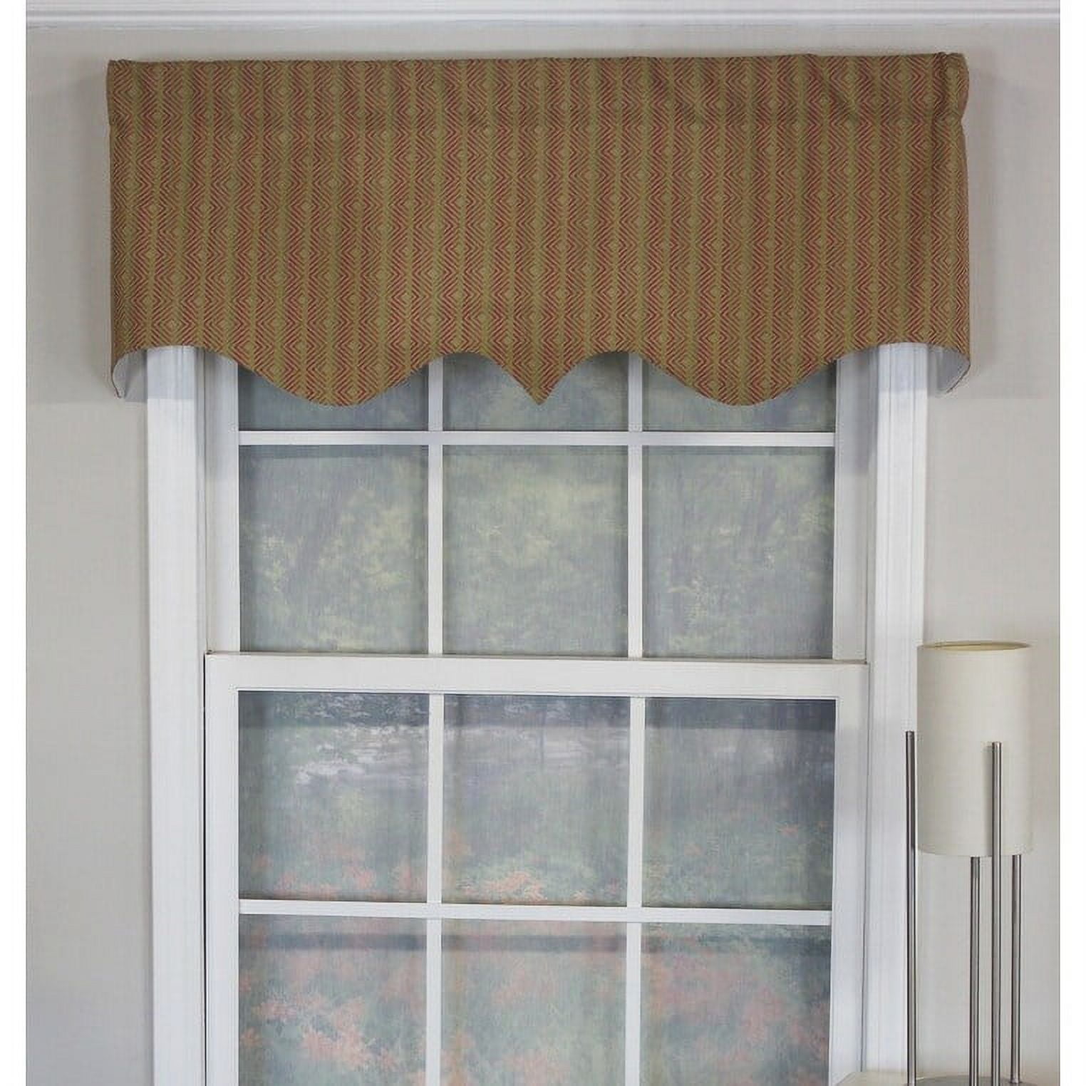 RLF Home Serrated Window Treatment Regal Valance 3" rod pocket 50" x 17 ...