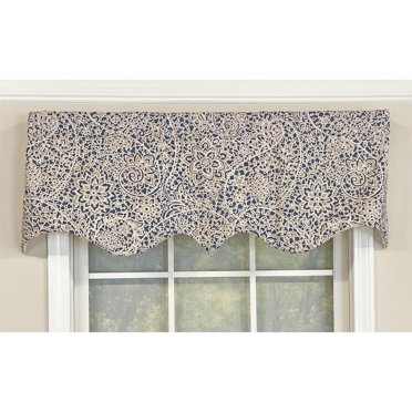 RLF Home Gianna Glory Valance White. 3" Rod Pocket, Layered, Trimmed ...
