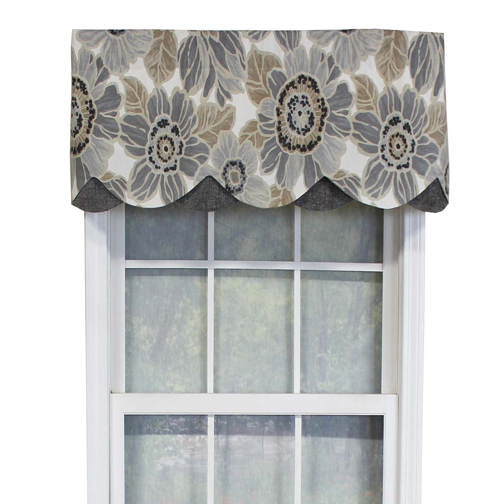 RLF Home Verona Petticoat Modern Premium Design Printed Valance 3" Rod ...