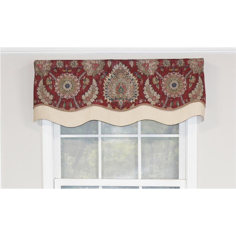 RLF Home Wakeshire Glory Valance Garnet. 3" Rod Pocket, Layered ...