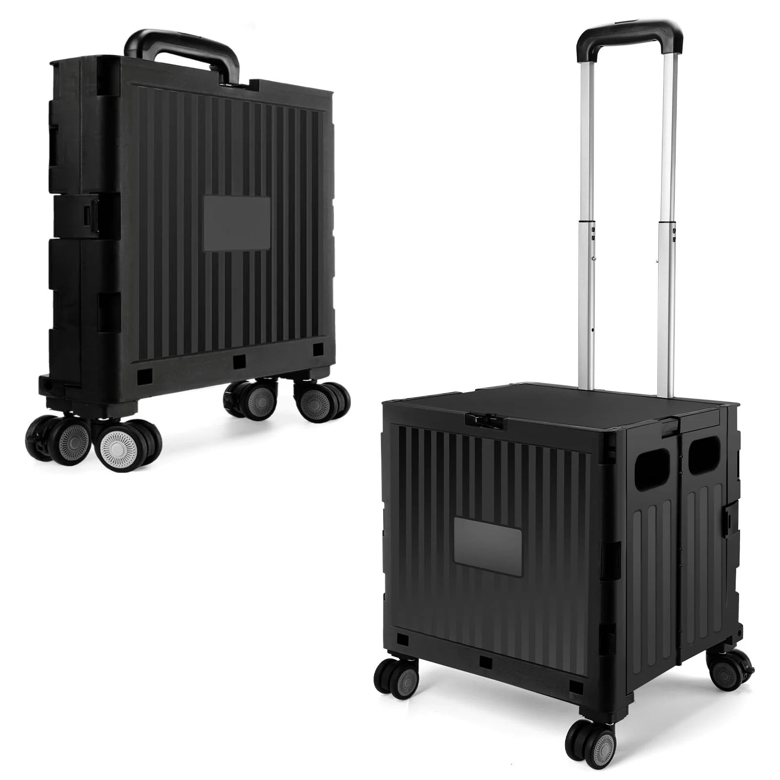 RLUETIME Folding Utility Cart, Portable Rolling Crate Handcart Shopping ...