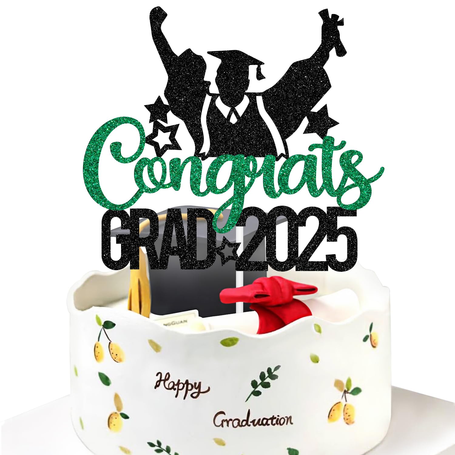 RLXPT Congrats Grad 2025 Cake Topper, 2025 MDH1Graduation Cake Decor ...